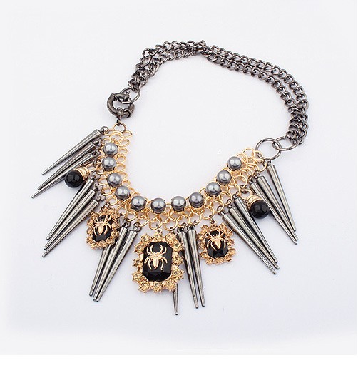Punk Necklace,punk Jewelry,rivet Necklace,spider Necklace,chunky ...